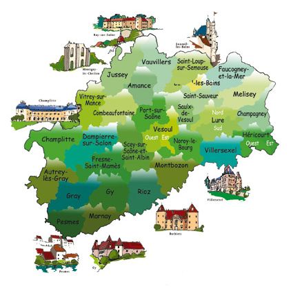 La Haute-Saône, La route des communes